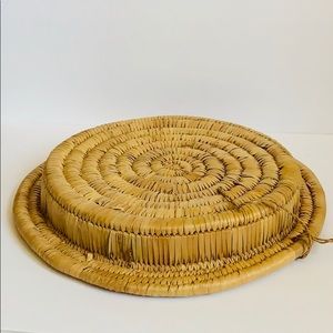 Accents | Large Round Wicker Rattan Bowl Tray Straw Decor | Poshmark